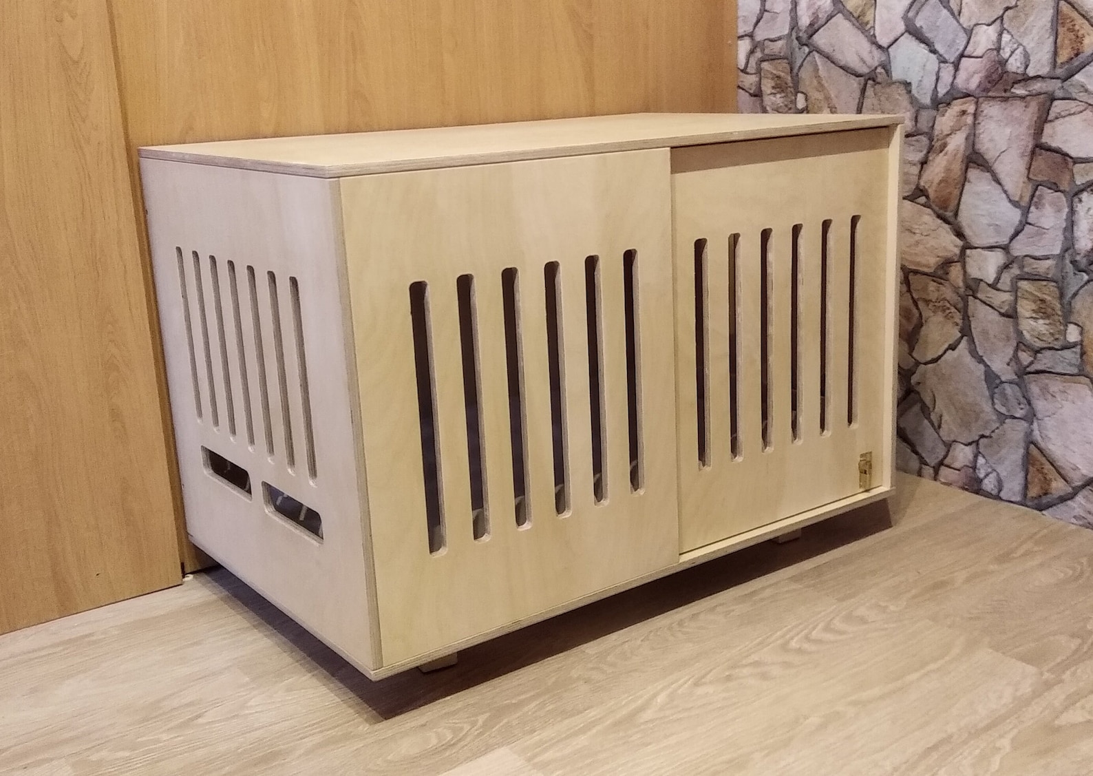 Modern Dog Crate With Sliding Door With a Latch. Dog Kennel - Etsy
