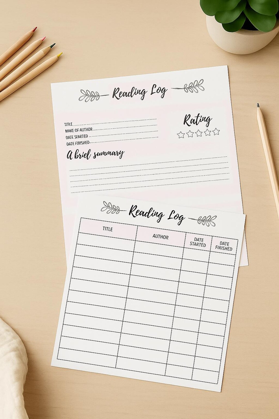 Editable Reading Log Template for Kids | Canva Printable for Homeschool ...