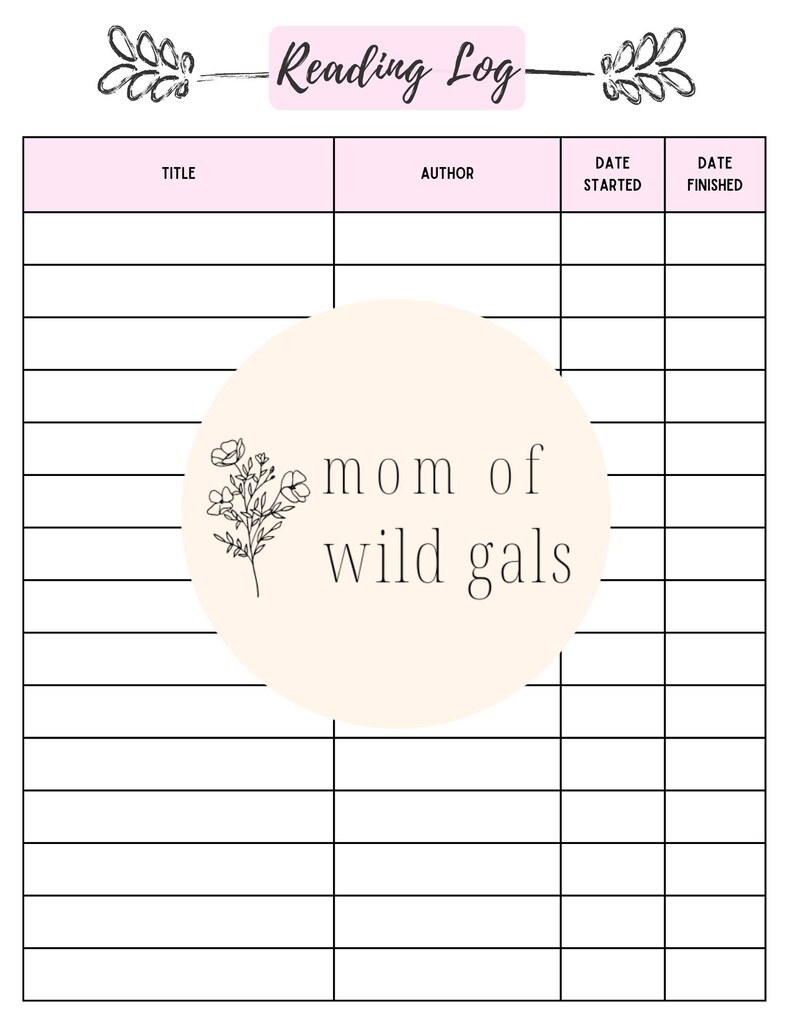 Editable Reading Log Template for Kids | Canva Printable for Homeschool ...
