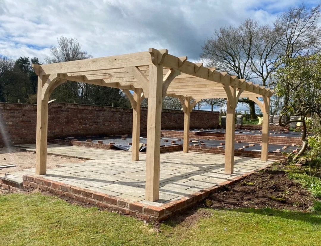 Oak Pergola 6m X 3m Handmade - Delivery and Fitting Available - Please ...