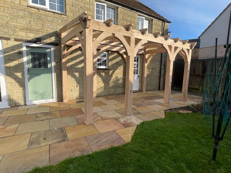 Oak Lean to Pergola 4.5m X 2.5m Handmade for Solar Panels or Roof - Etsy UK