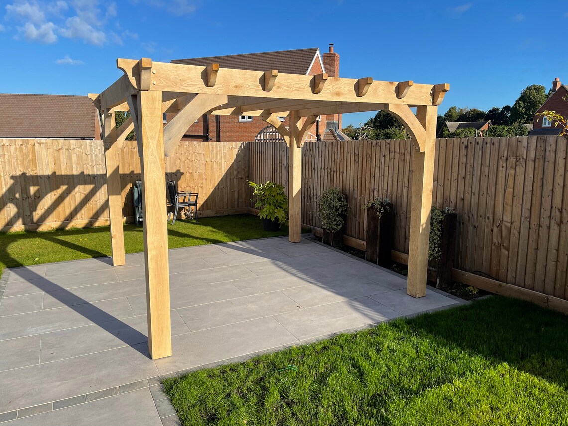 3m X 3m Handmade Oak Pergola - Delivery and Fitting Available - Please ...