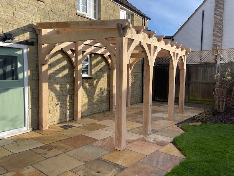 Oak Lean to Pergola 4.5m X 2.5m Handmade for Solar Panels or Roof - Etsy UK