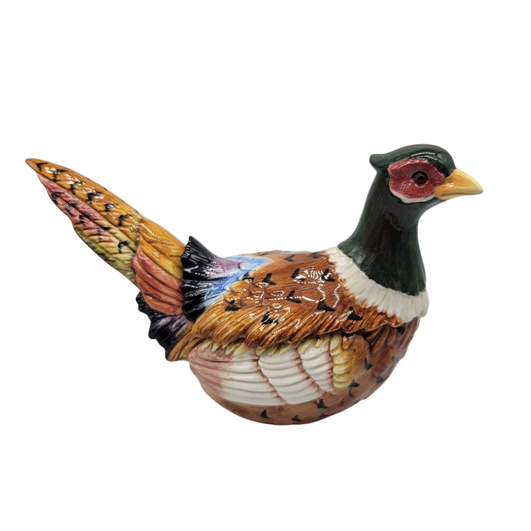 Fitz & Floyd Ceramic Pheasant Game Bird Lidded Trinket Candy Box - Etsy