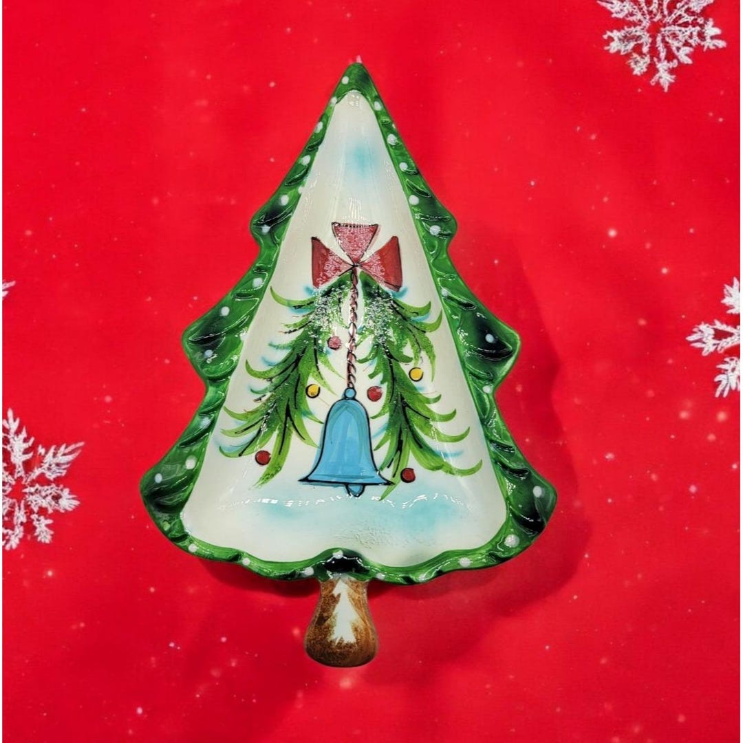 Vintage Holt Howard 1959 Hand-painted Christmas Tree Ceramic Trinket ...