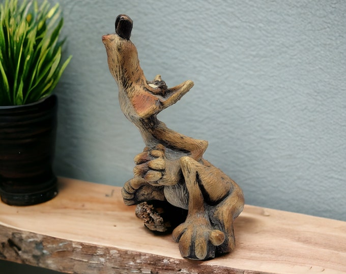 HTF Signed 1990 John Raya Beasties of the Kingdom Carved Cody Coyote ...