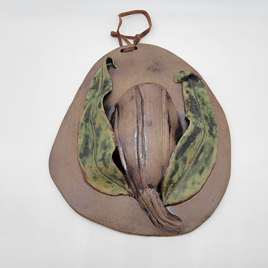 Signed Lotus Pod Pottery Wall Pocket - Etsy