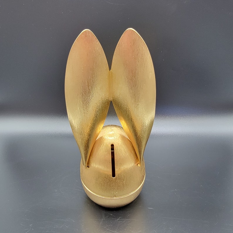 Vintage Brushed Gold Tone Napier Bunny Rabbit Coin Bank - Etsy