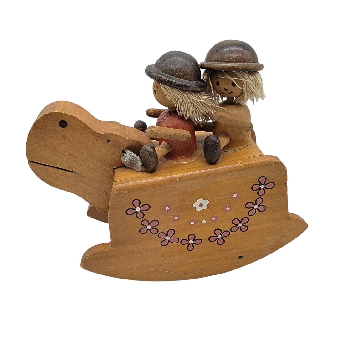 Danimals Wooden Musical Rocking Hippo Music Box "childrens Marching ...