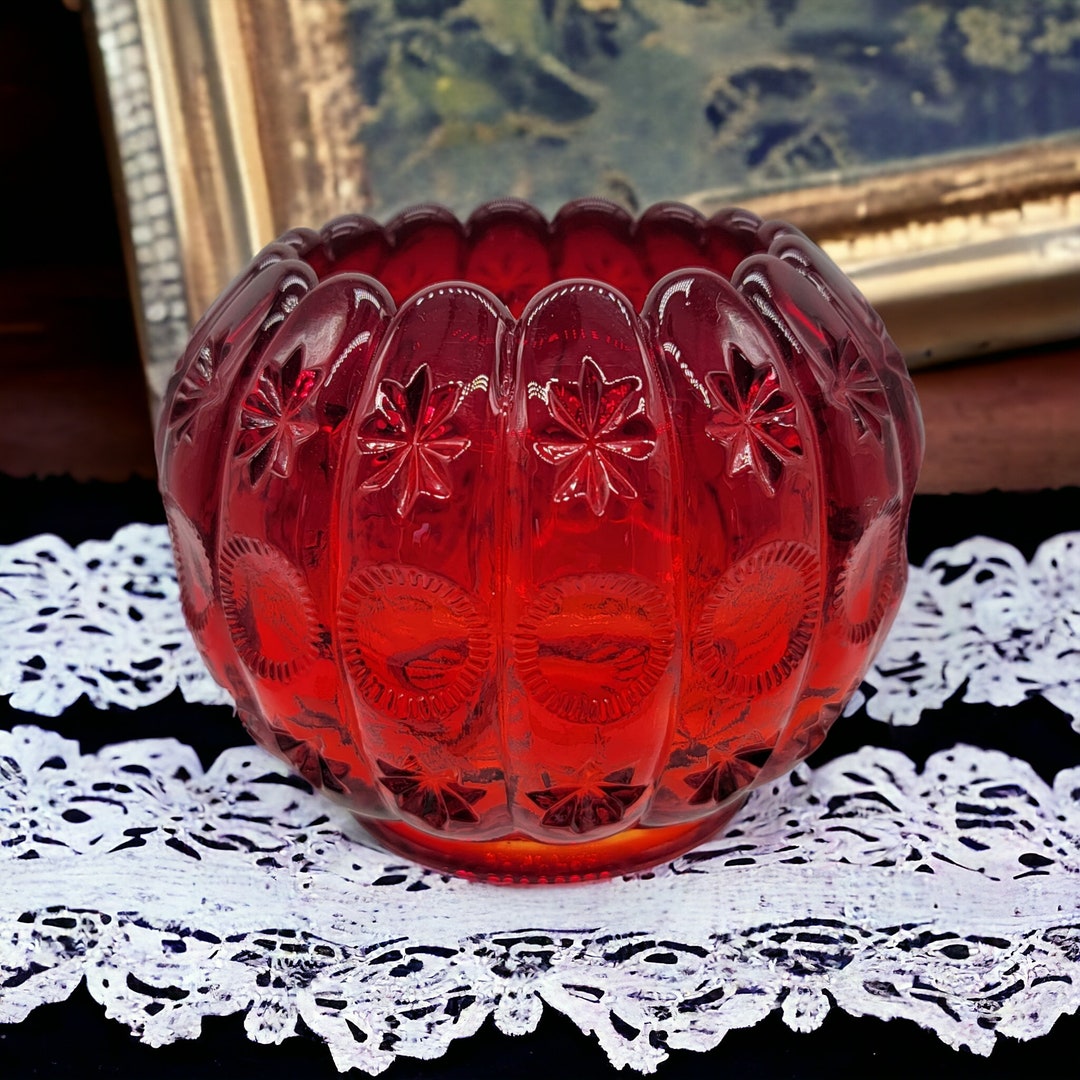 LG Wright Priscilla Ruby Red Rose Bowl Cadmium Glow - Etsy