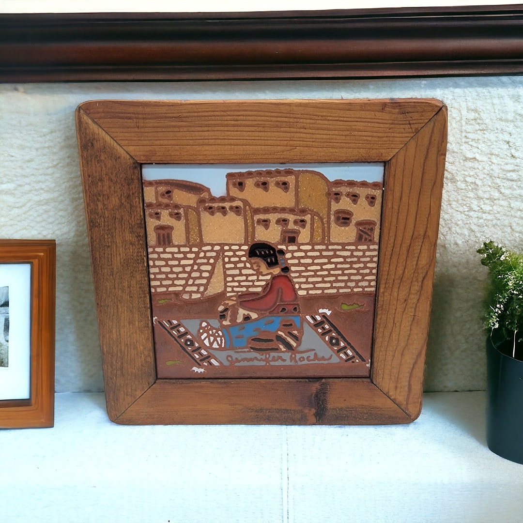 Vintage Jennifer Roche Potter Series Southwestern Navajo Folk Art Tile ...