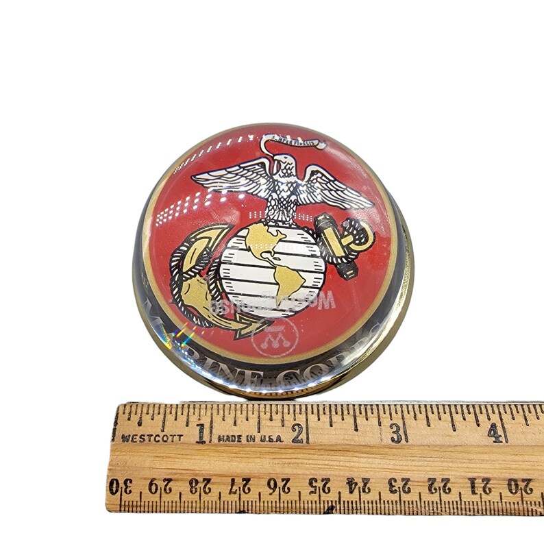 Westinghouse Semper Fidelis Life Symbols Marine Corps Domed Paperweight ...