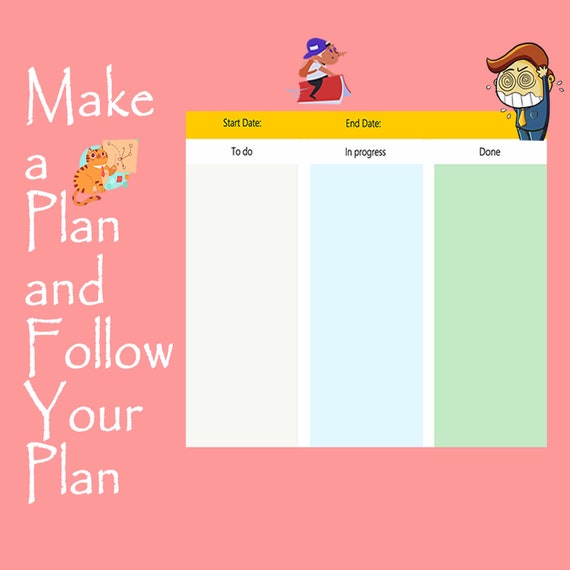 BOARD PLANNER PRINTABLE to Do Inprogress Done Printable | Etsy