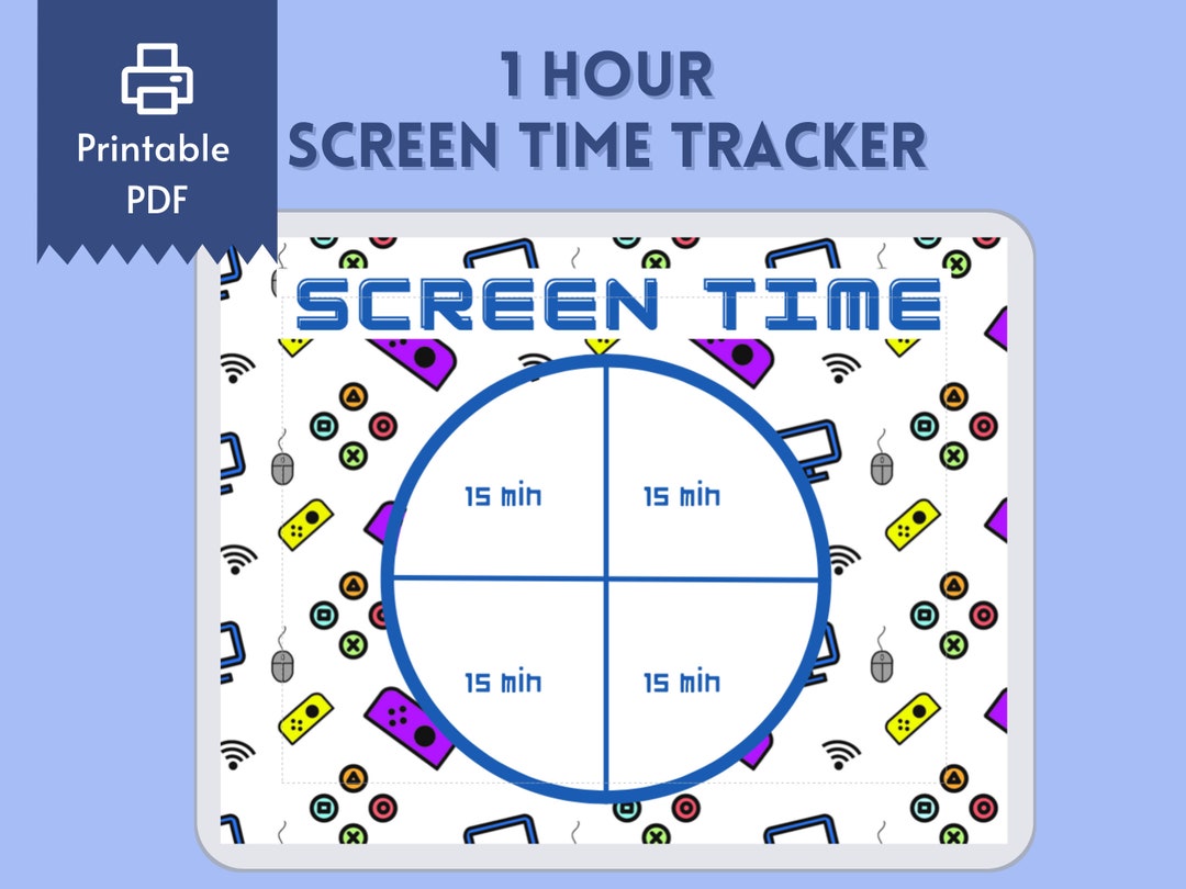 Screen Time Tracker, Screen Time Chart, Habit Tracker 1 Child/1 Hour - Etsy
