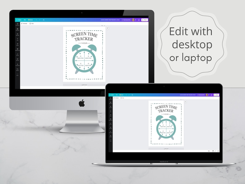 Screen Time Tracker, Screen Time Chart, Habit Tracker 1 Child/1 Hour - Etsy