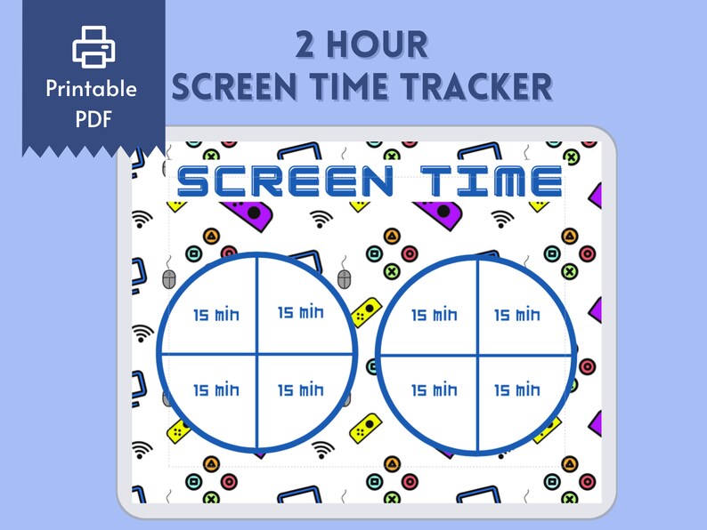 Screen Time Tracker, Screen Time Chart, Habit Tracker 1 Child/2 Hour - Etsy