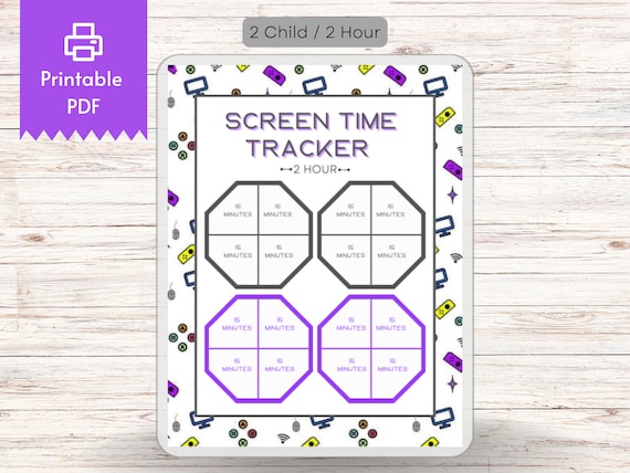 Screen Time Tracker Screen Time Chart Habit Tracker 2 - Etsy