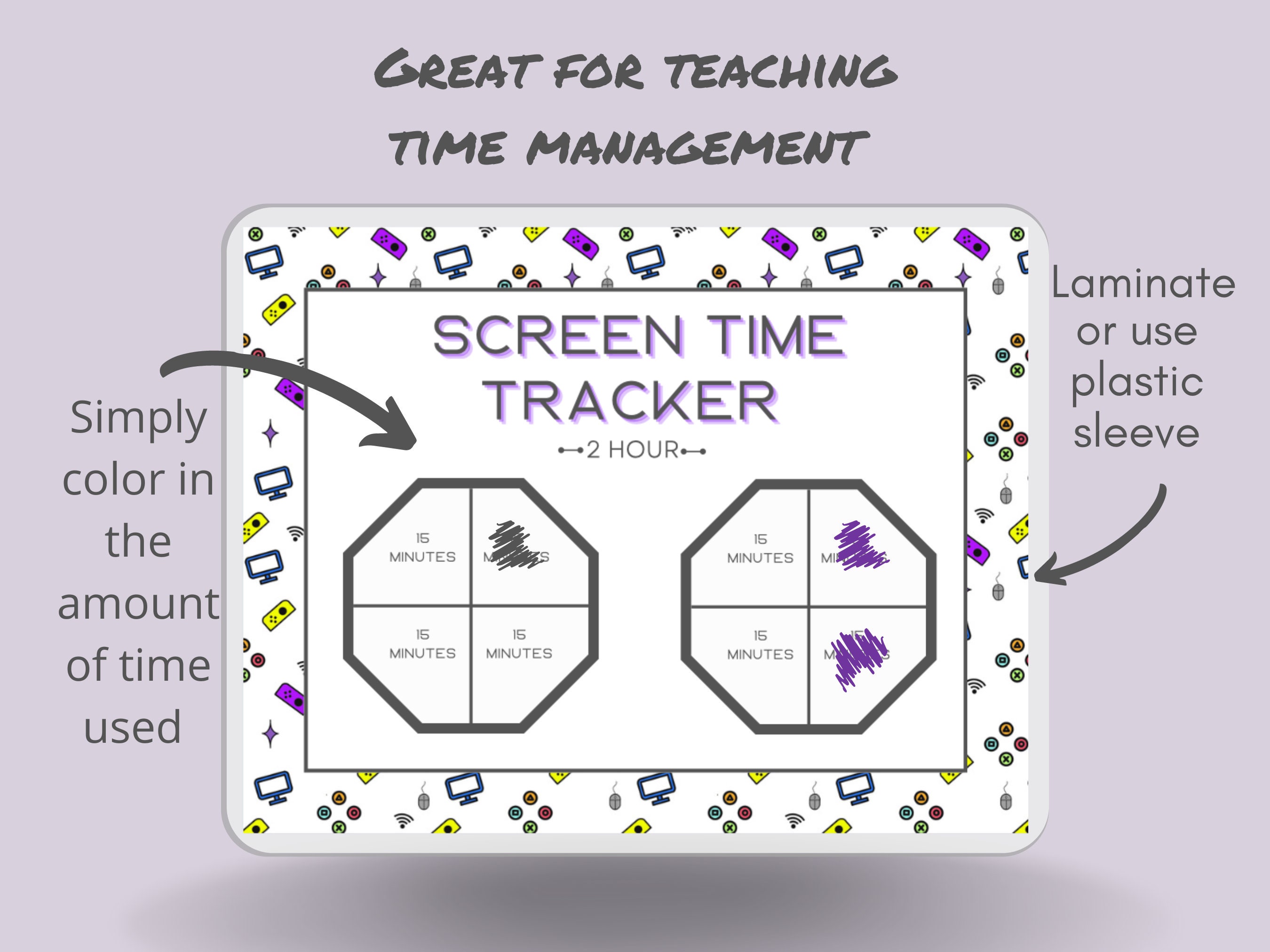 Screen Time Tracker, Screen Time Chart, Habit Tracker 1 Child/2 Hour - Etsy