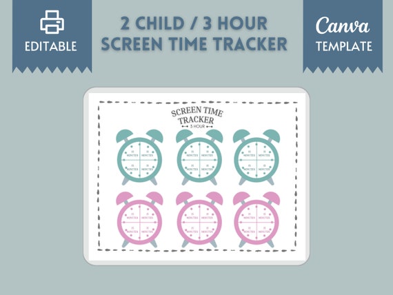 Screen Time Tracker Screen Time Chart Habit Tracker 2 - Etsy