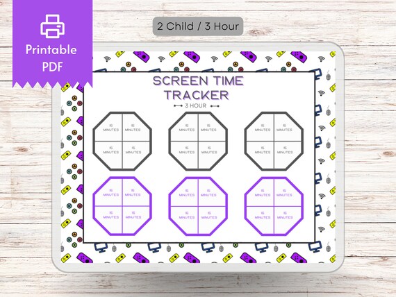 Screen Time Tracker Screen Time Chart Habit Tracker 2 - Etsy