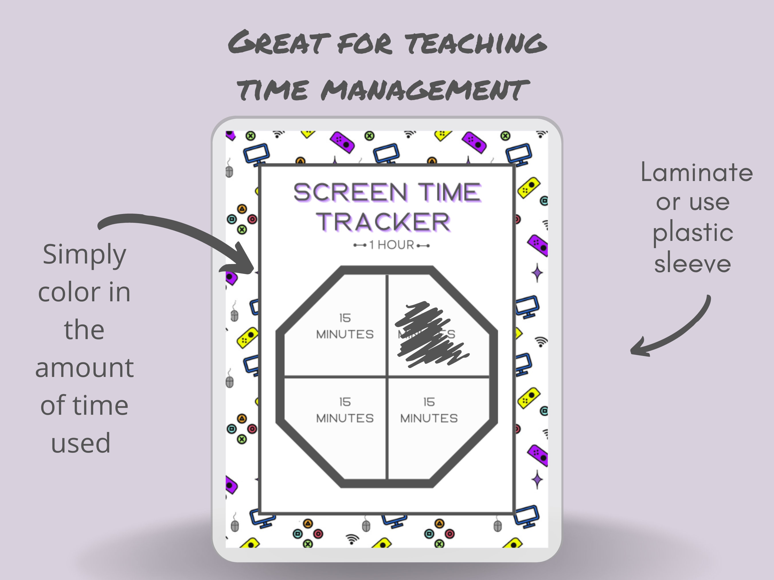 Screen Time Tracker, Screen Time Chart, Habit Tracker 1 Child/1 Hour - Etsy