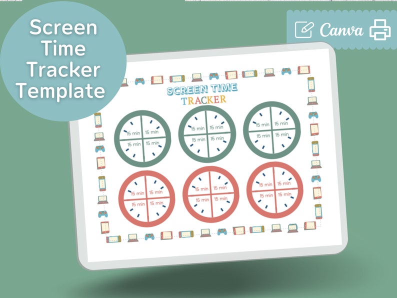 Screen Time Tracker Screen Time Chart Habit Tracker - Etsy