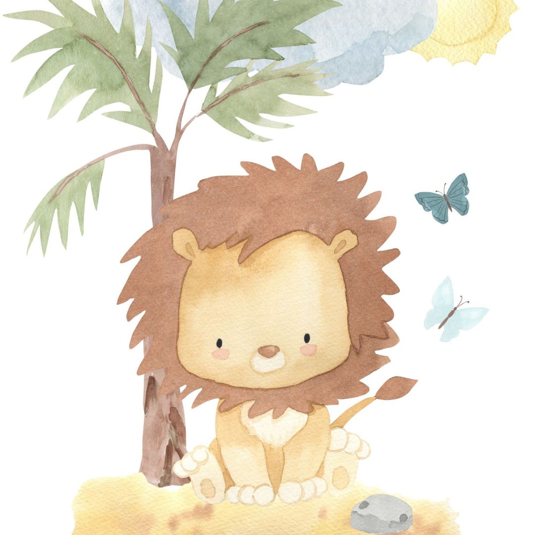 Safari Nursery Lion Décor, Jungle Nursery, Lion Printable Nursery Wall ...