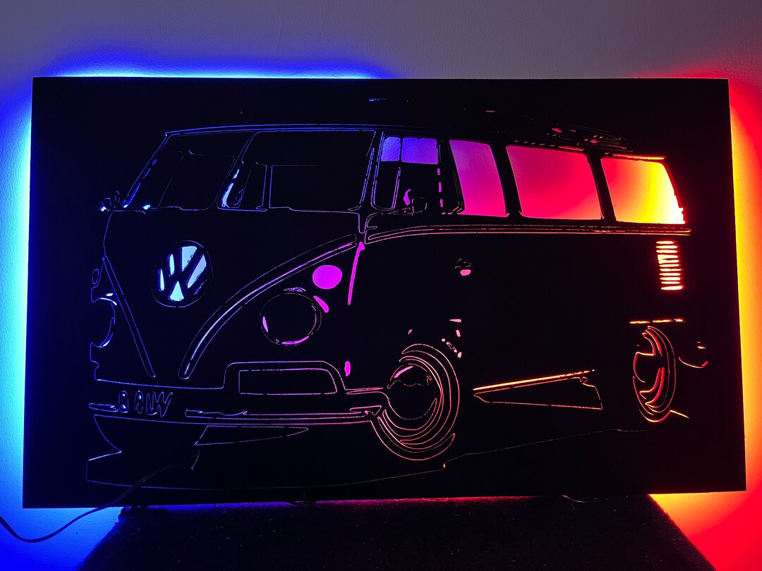 VW Transporter Van Bus 60s Art Wall Light - Etsy