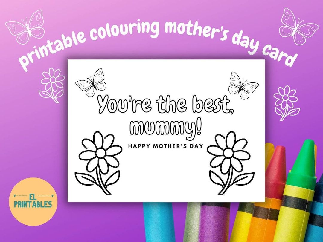 Mummy Mothers Day Colouring Card | Mothers Day Printable Card | Mothers ...