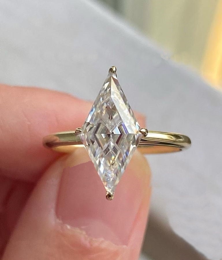 Kite Shape Diamond Engagement Ring Solitaire Ring Kite Shape - Etsy