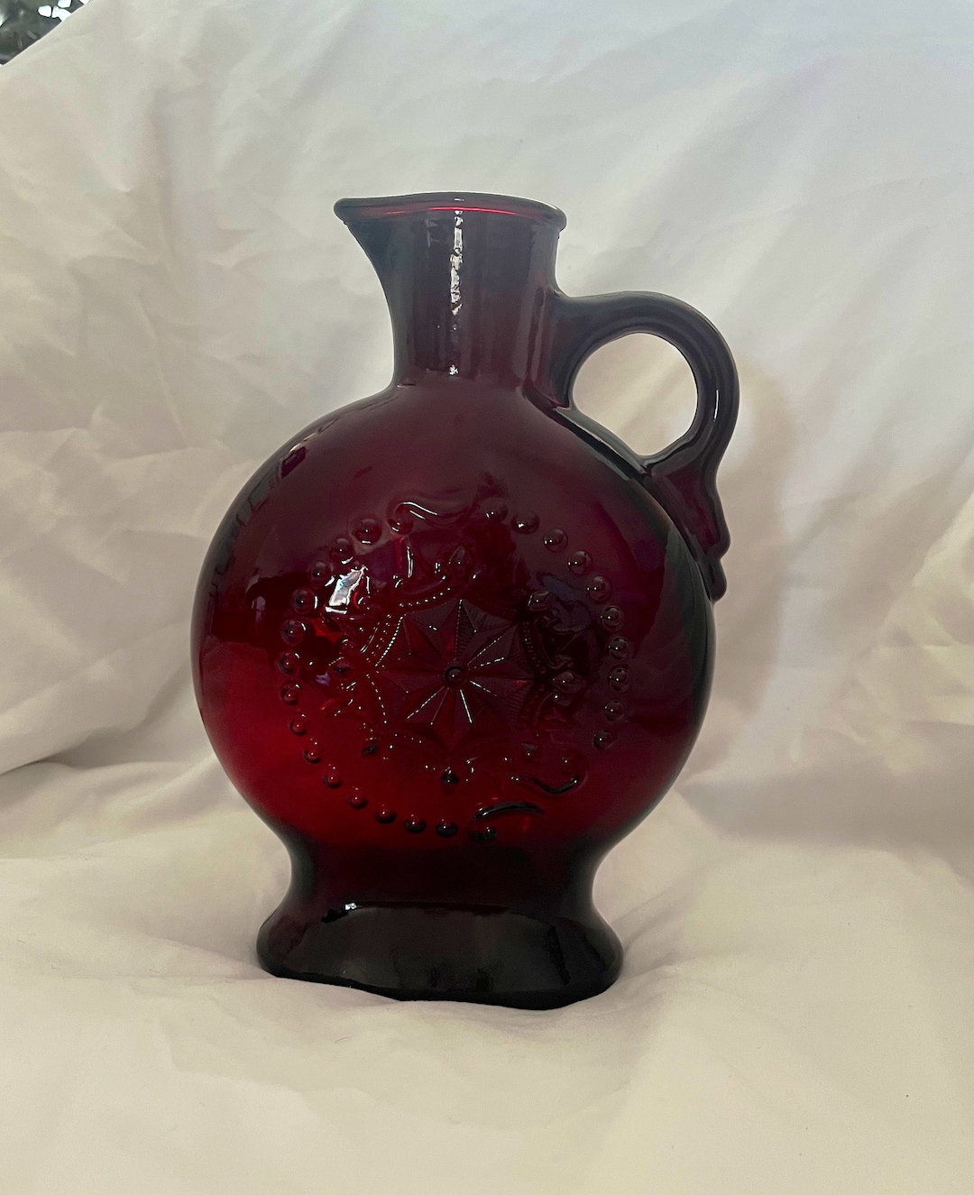 Wheatonware Ruby Red Star Decanter - Etsy