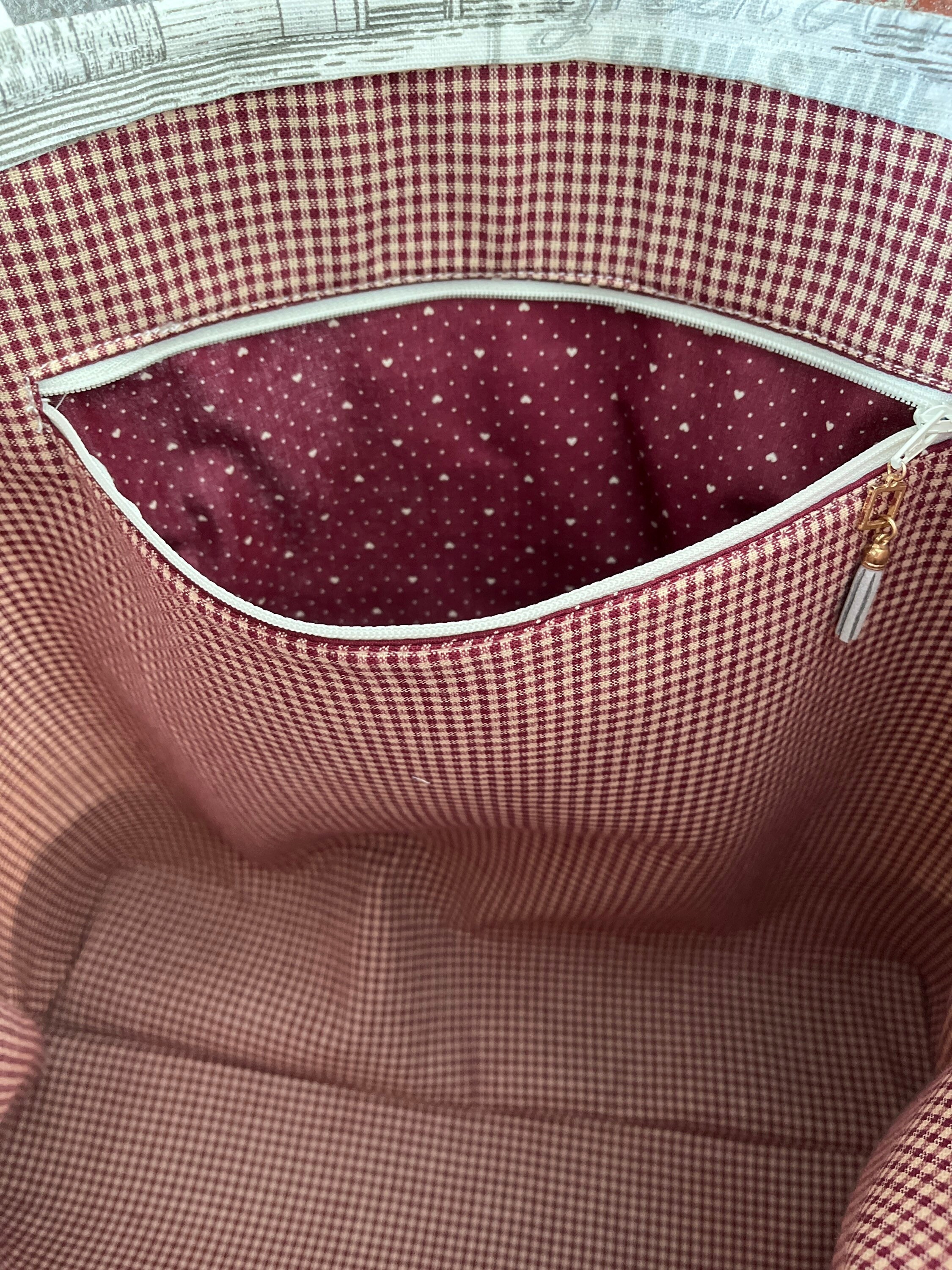 Tote Bag, Large Tote, Farmhouse Tote, White Tote, Zipper Pocket Tote ...