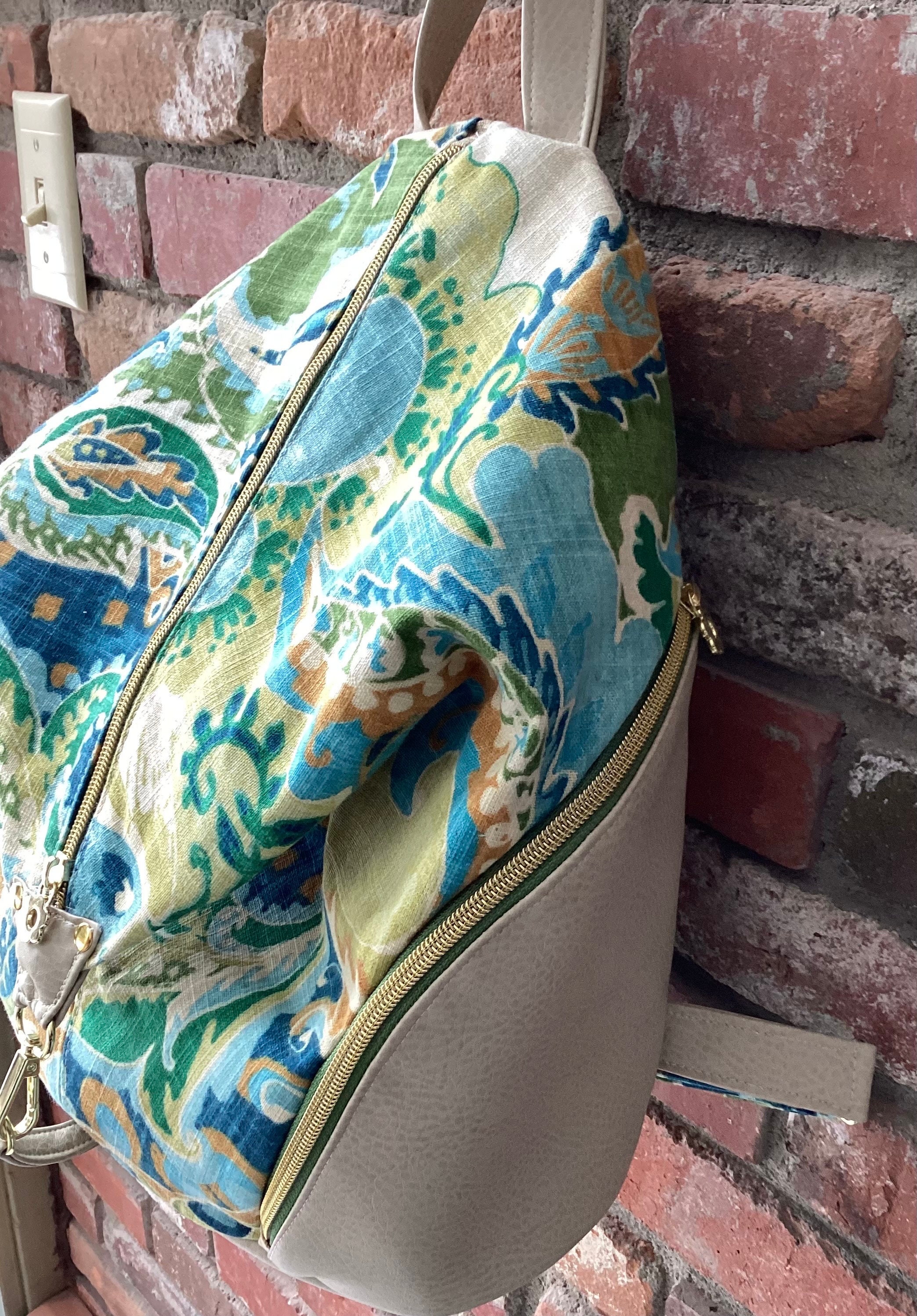 Full Size Denver Backpack With Fun Spring Colors and Beige Side Pockets ...