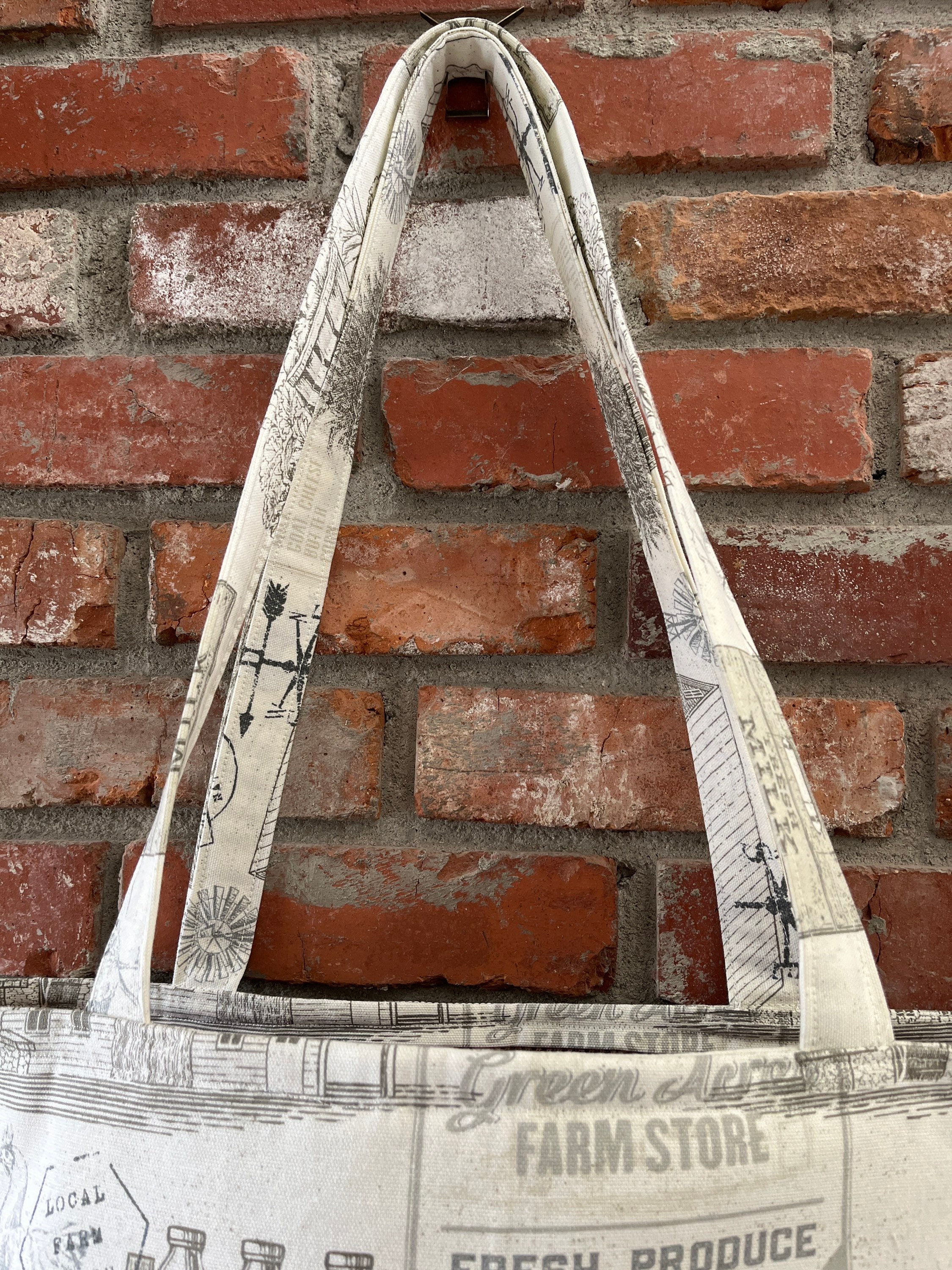 Tote Bag Large Tote Farmhouse Tote White Tote Zipper - Etsy