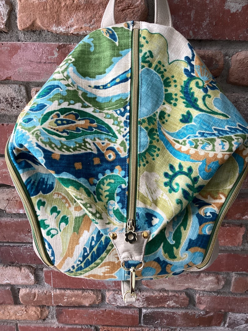 Full Size Denver Backpack With Fun Spring Colors and Beige Side Pockets ...