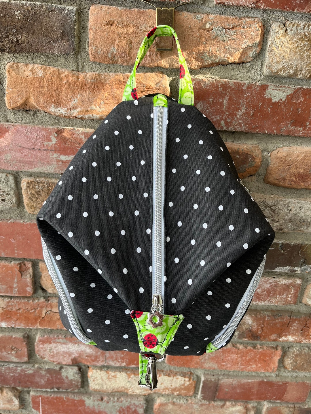 Mini Denver Backpack Black and White With Polka Dots and Ladybugs - Etsy
