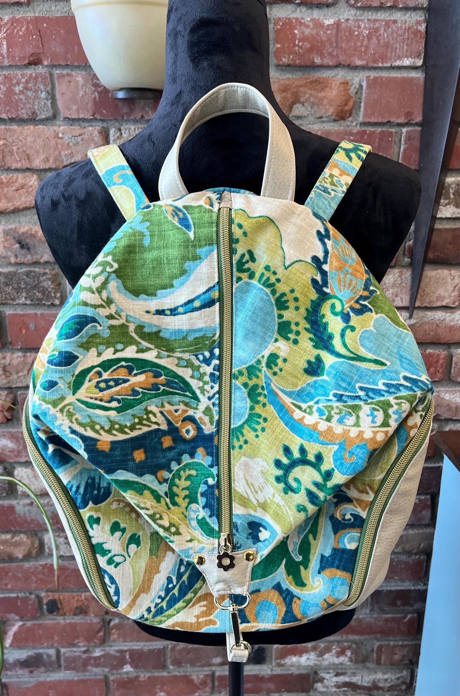 Full Size Denver Backpack With Fun Spring Colors and Beige Side Pockets ...