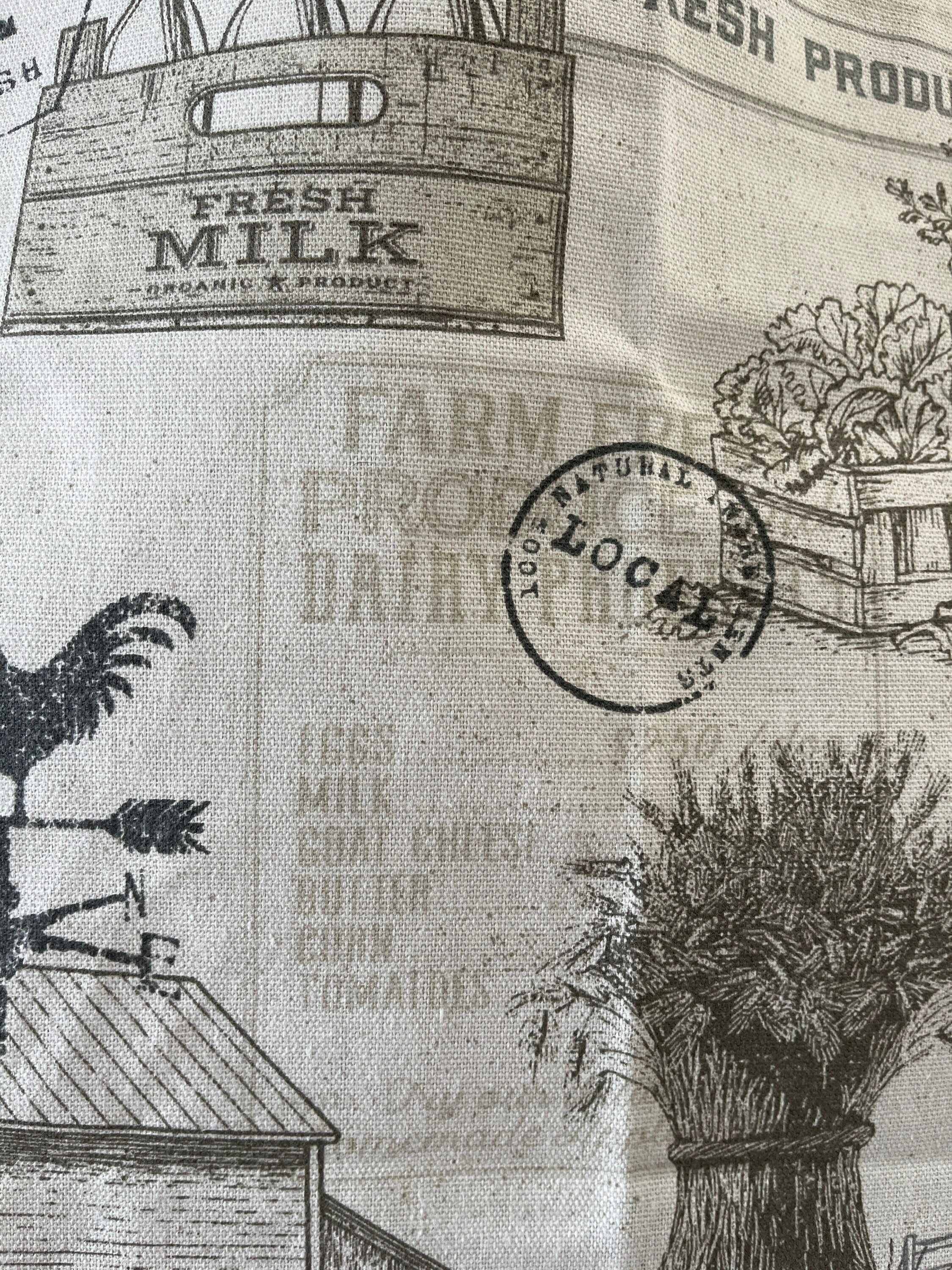 Farmhouse Canvas Tote Bag, Large Zipper Pocket, Grocery Market - Etsy