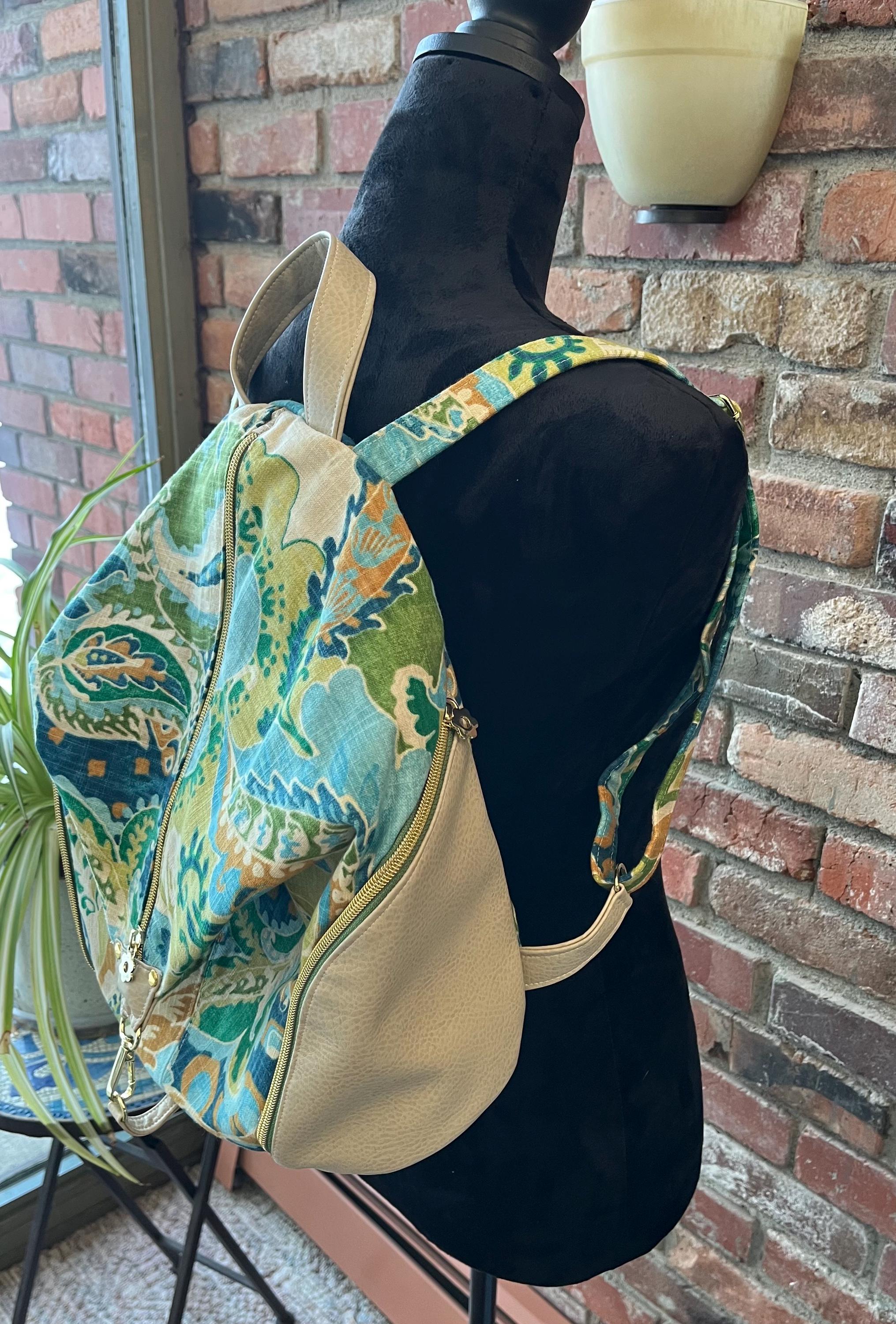 Full Size Denver Backpack With Fun Spring Colors and Beige Side Pockets ...