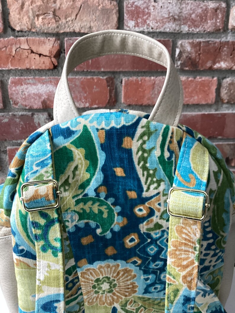 Full Size Denver Backpack With Fun Spring Colors and Beige Side Pockets ...