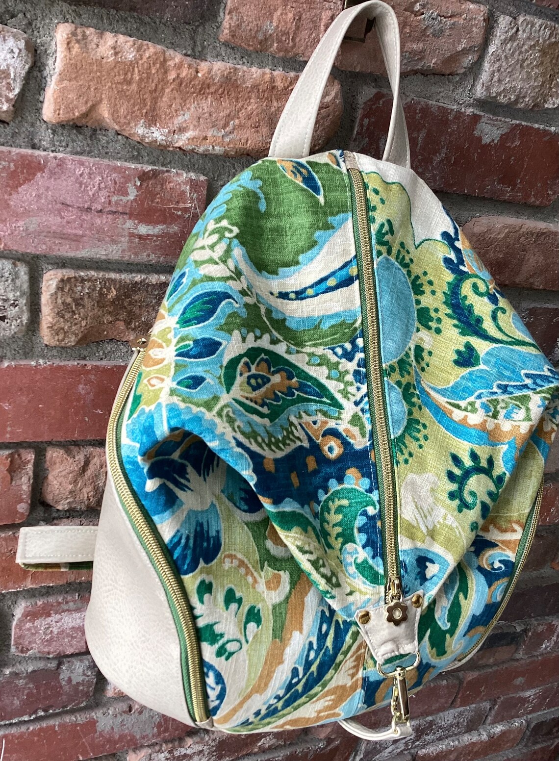 Full Size Denver Backpack With Fun Spring Colors and Beige Side Pockets ...