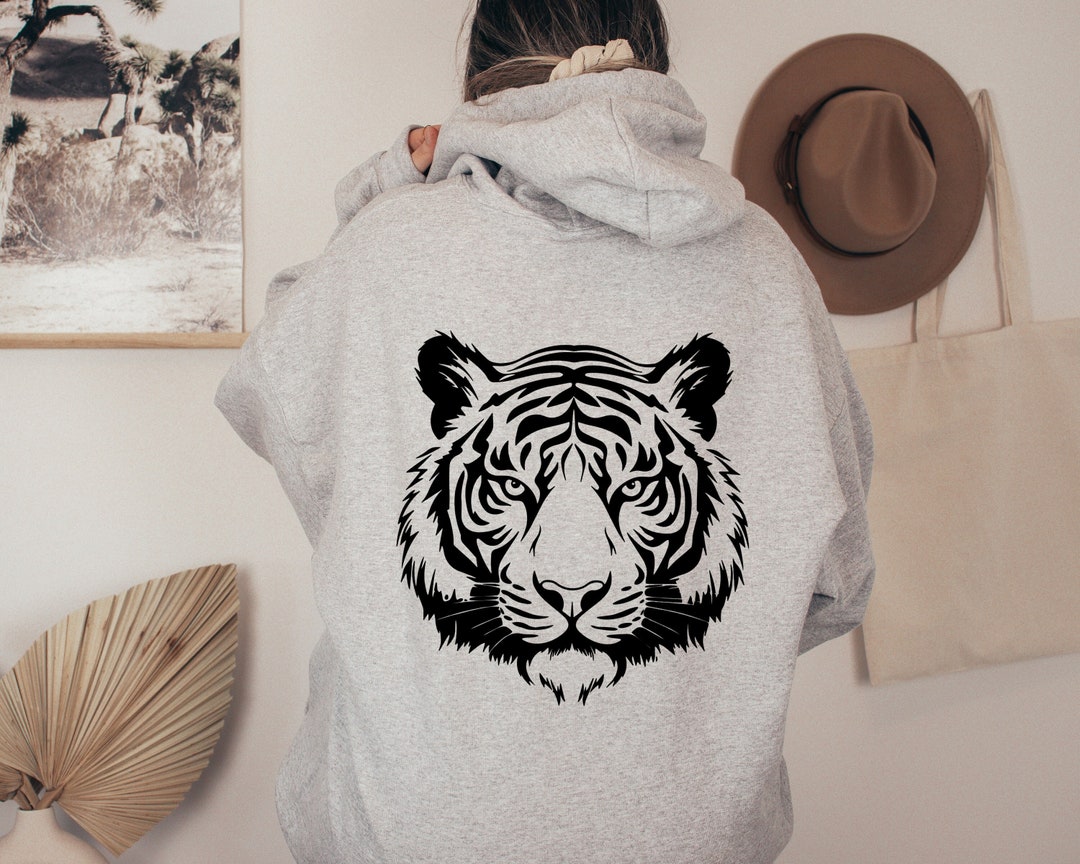 Vintage Tiger Face Hoodie, Tiger Shirt, Retro Tiger Hoodie, Tiger ...