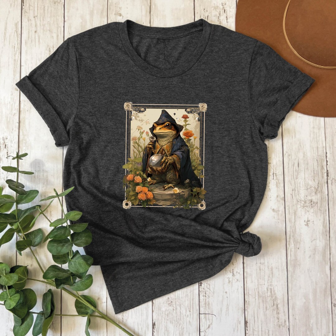 The Wizard Tarot T-shirt, Witchy Frog Oracle Card Shirt, Tarot Card ...
