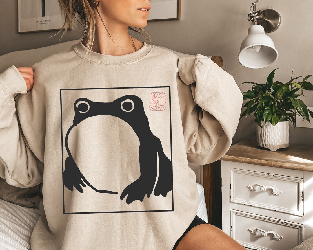 Unimpressed Frog Sweatshirt, Vintage Style Art Sweatshirt, Frog Shirt ...