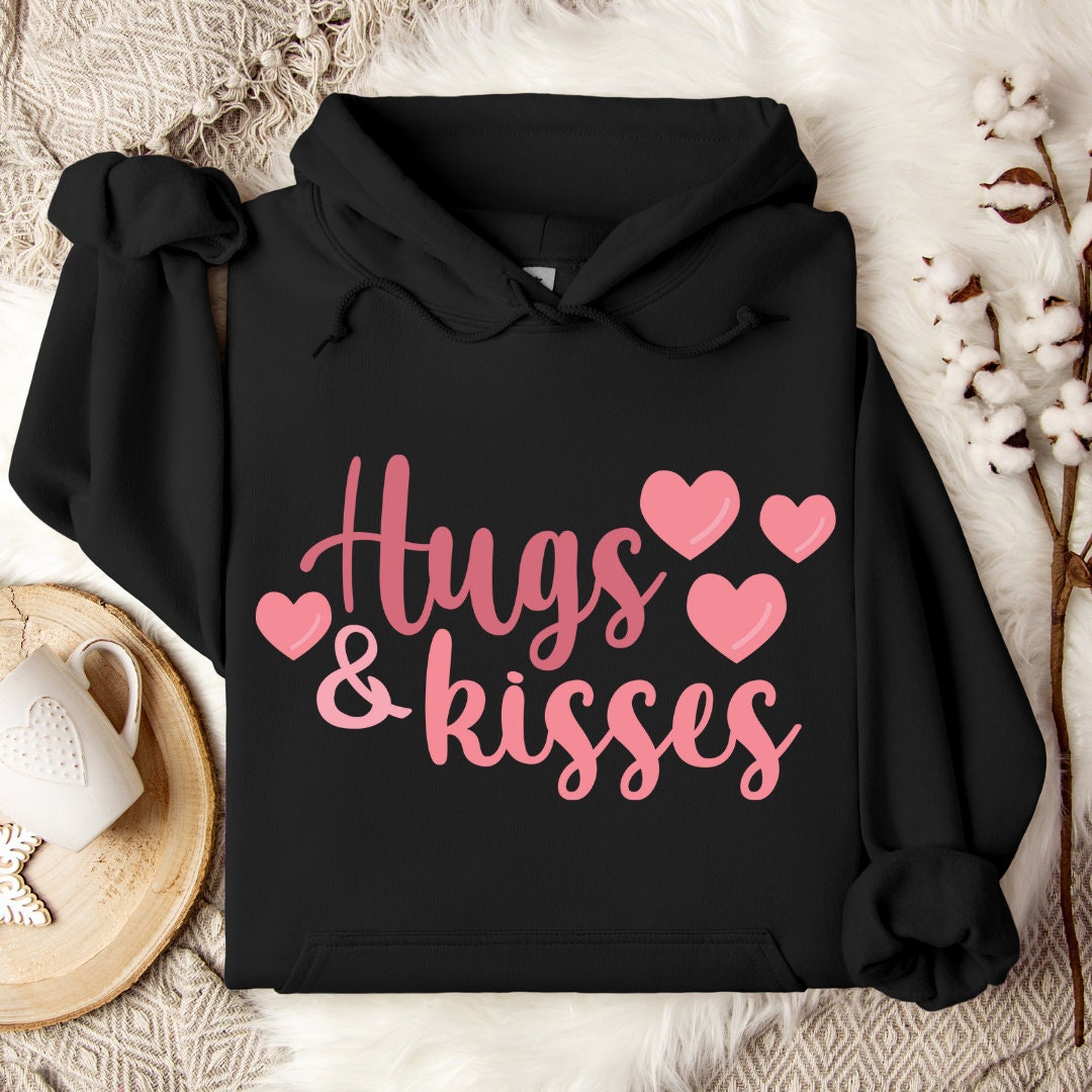 Huggable-hue Hug and Kisses Love Letters Doodle Heart Hoodie Cute ...