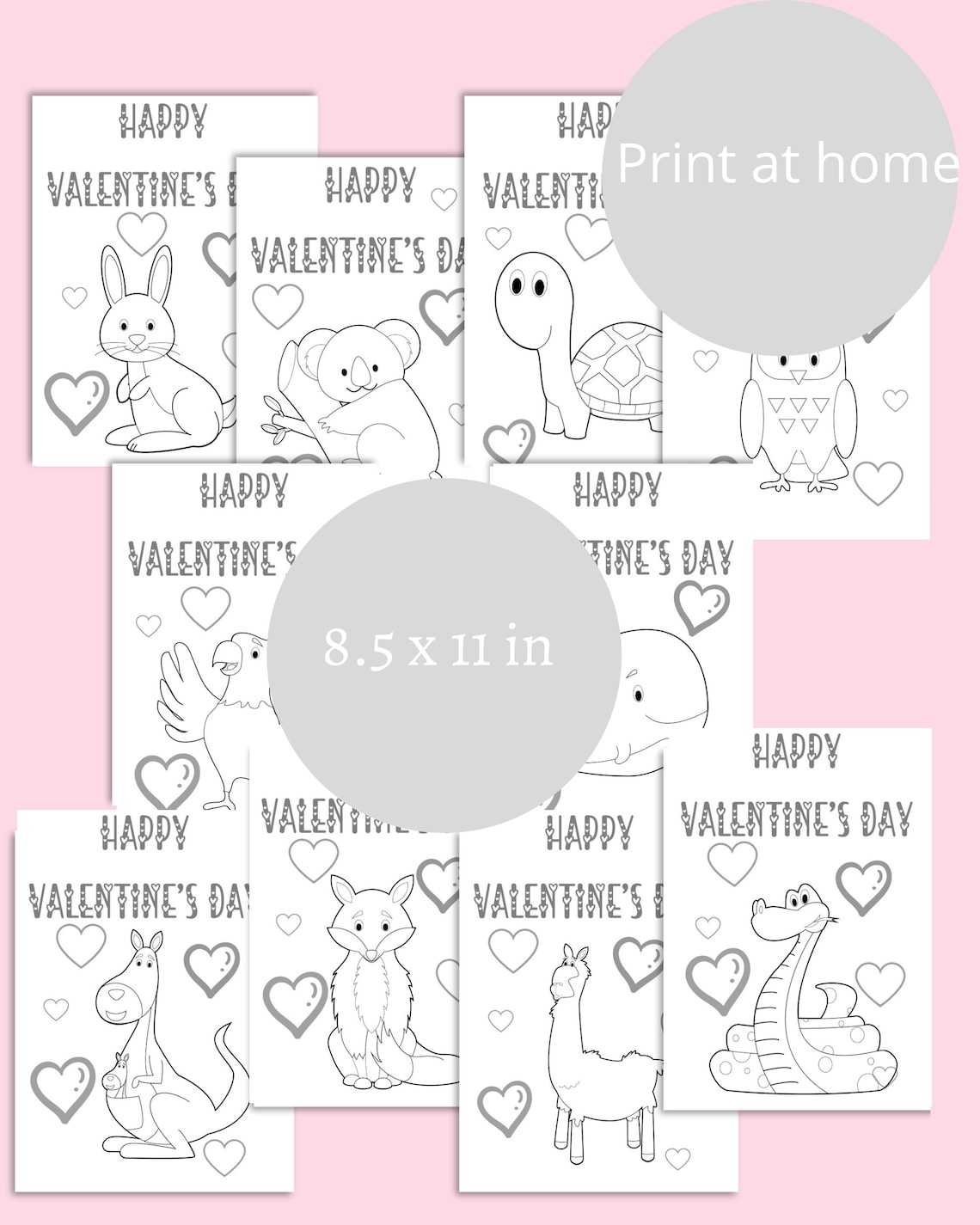Printable Valentine’s Day Coloring Sheets - Etsy