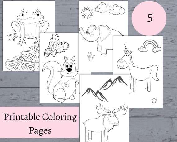 Printable Animal Coloring Pages | Etsy