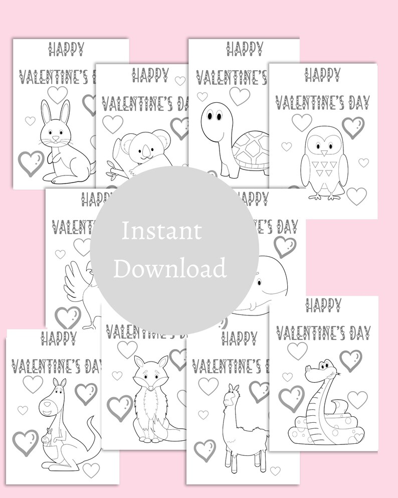 Printable Valentine’s Day Coloring Sheets - Etsy