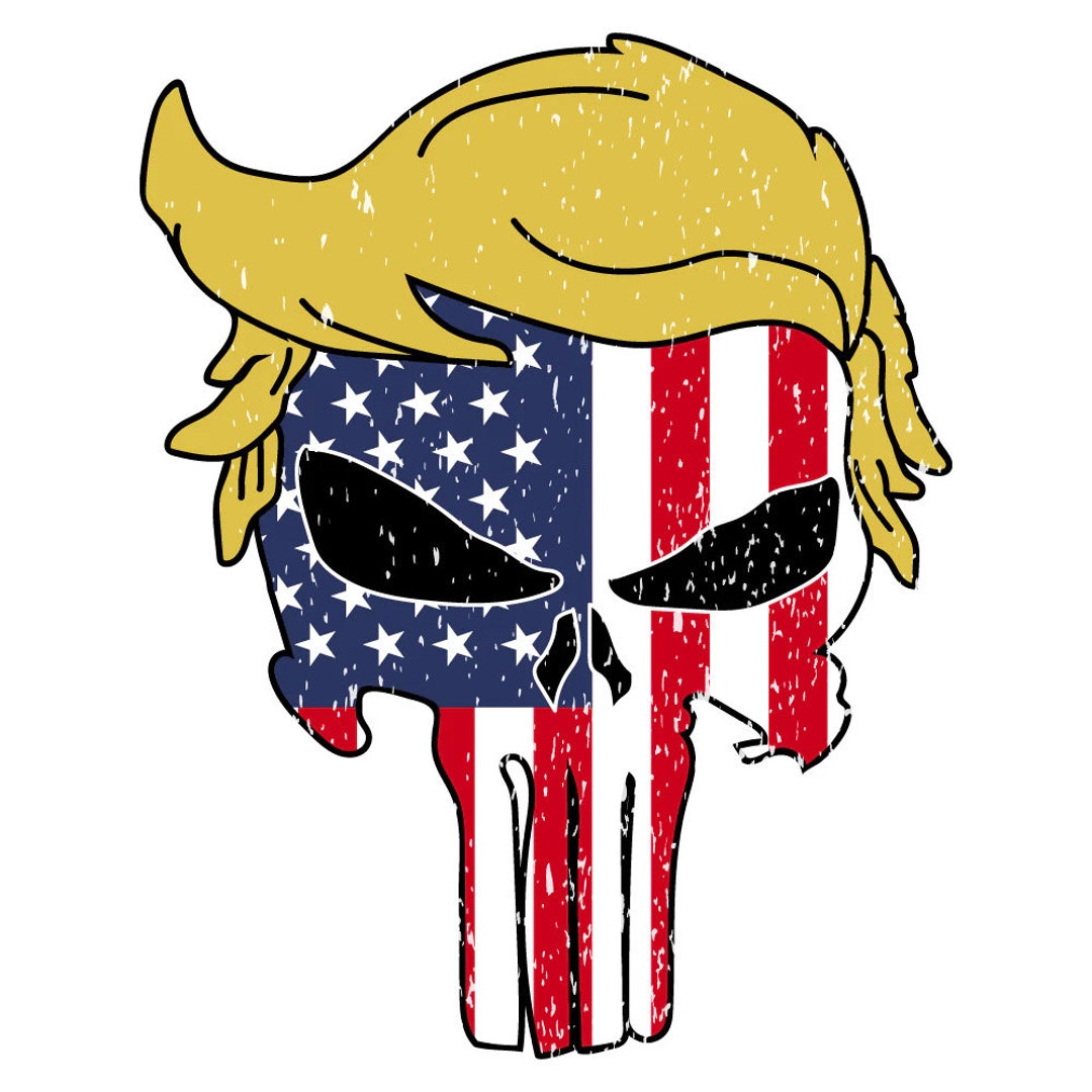Ready to Press Trump Skull With American Flag - Etsy