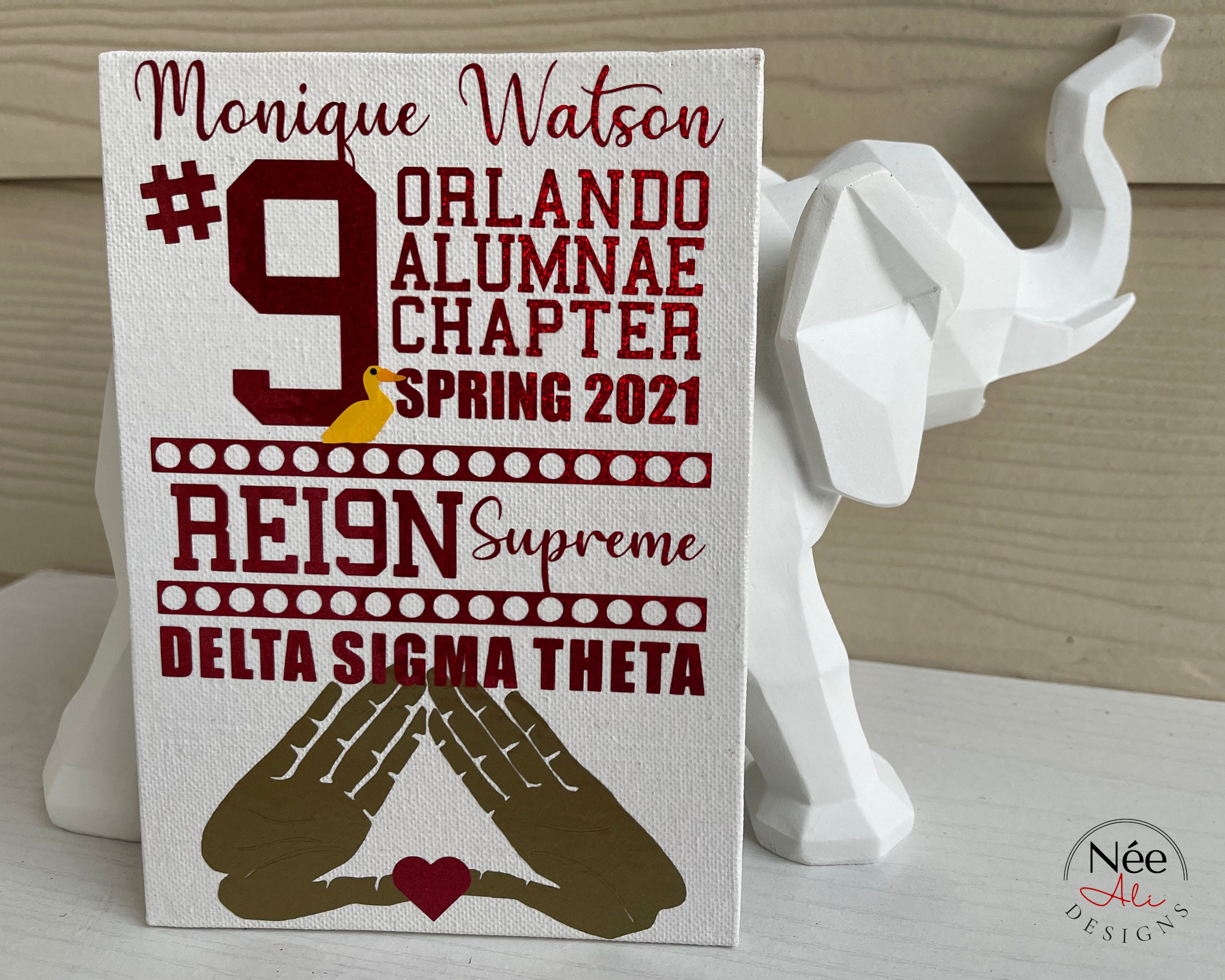 Custom Delta Sigma Theta Vinyl on Canvas Panel With Hanging Strips or ...